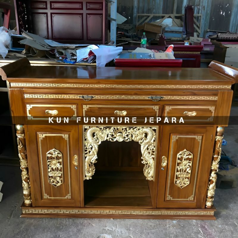 Jual MEJA SEMBAHYANG UKIRAN NAGA BAHAN KAYU JATI MEJA ALTAR SEMBAHYANG ...