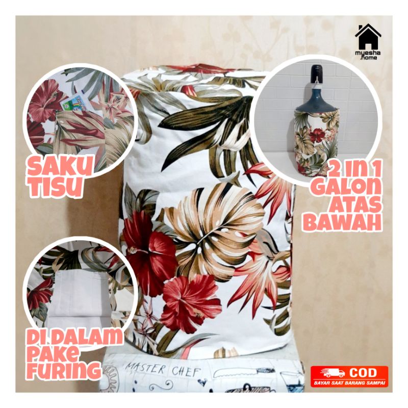 Jual Cover Sarung Tempat Tutup Galon Dispenser Atas Bawah Motif ...