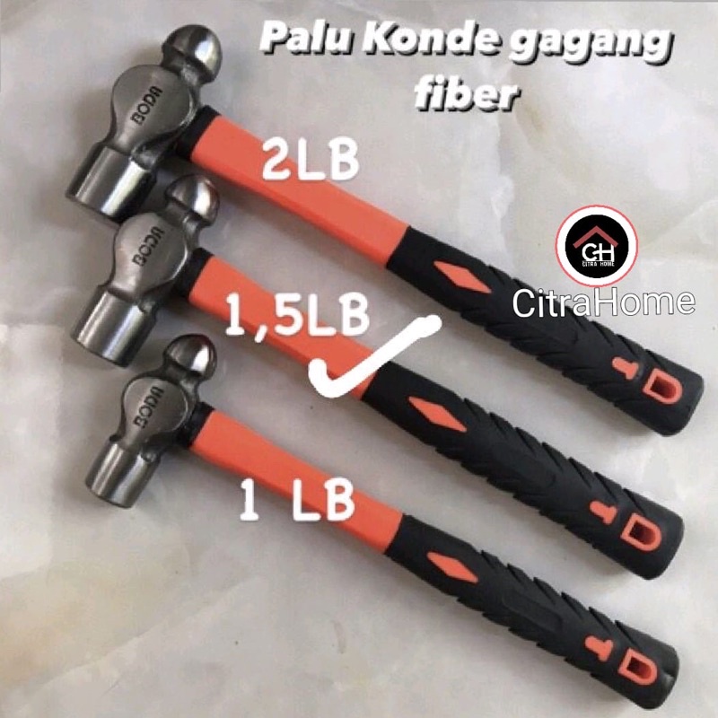 Jual Palu Konde Gagang Fiber Asli 1,5 LB BODA | Shopee Indonesia
