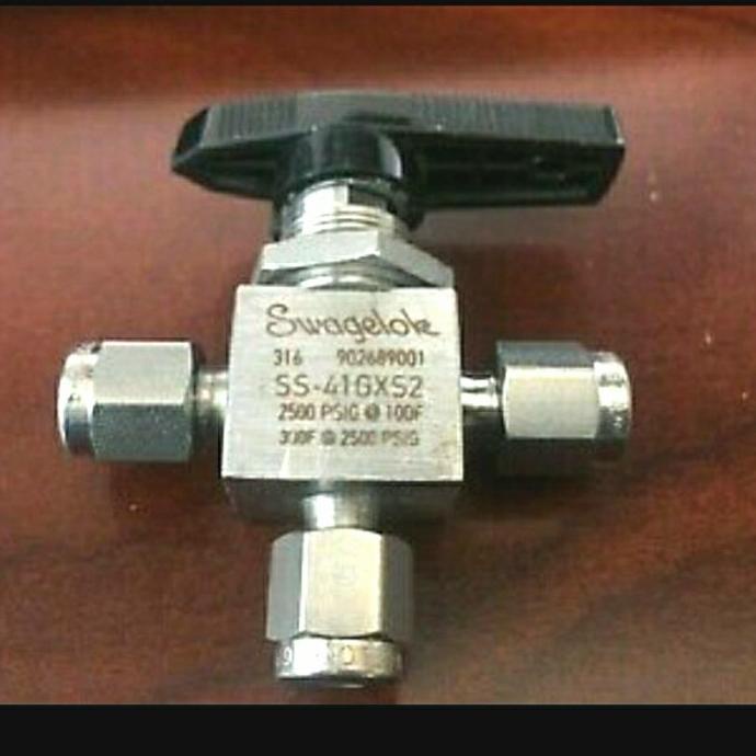 Jual Ball Valve 3 Way 1/8" Od X 1/8" Od Ss-41Gxs2 Swagelok 2500 Psi ...