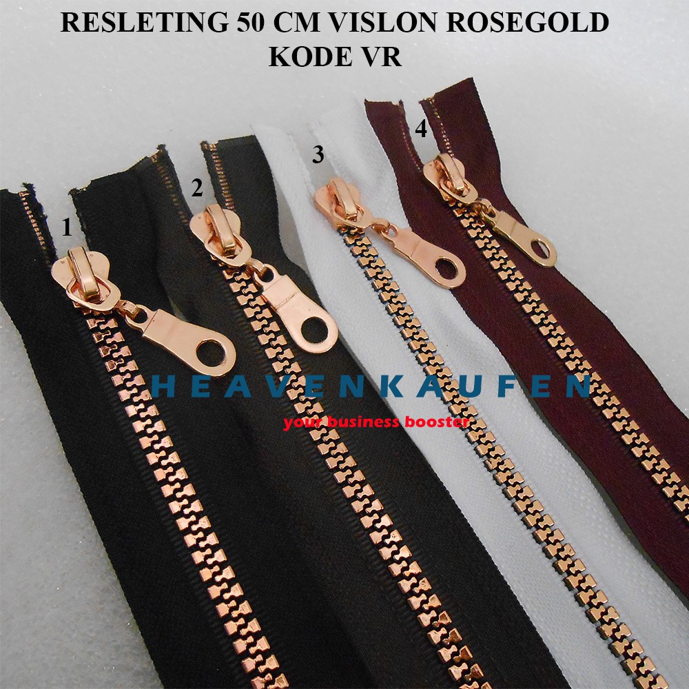 Jual Resleting Zipper Retsleting 50 cm Vislon Rose Gold Untuk Resleting ...