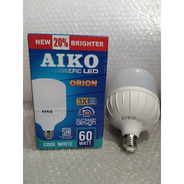 Jual Lampu LED Jumbo AIKO ORION 60 WATT Cool White | Shopee Indonesia