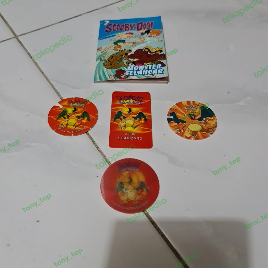Jual Pokemon Tazos Coin Spin Kartu Nama Hologram Charizard Fire Chiki ...