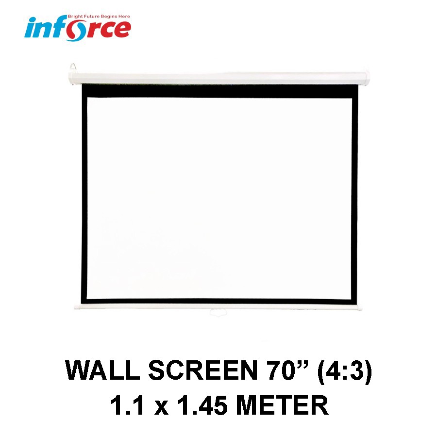 Jual Inforce Wall Screen Projector 70 4:3 / Layar Proyektor Manual ...