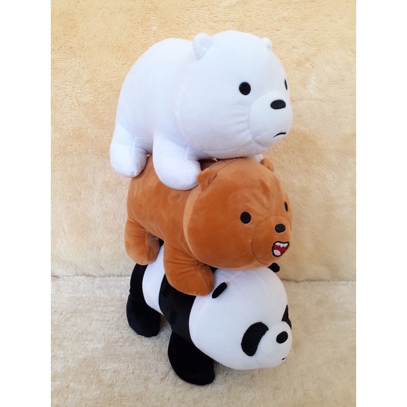 Jual Boneka We Bare Bears Panda Beruang Miniso Grizzly 30Cm Impor putih ...