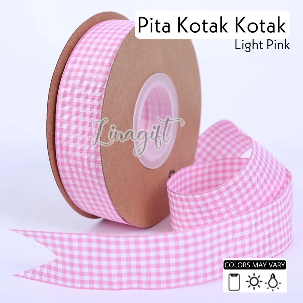 Jual ( 3 Meter ) PLAID RIBBON - PITA KAIN KOTAK KOTAK 0.5 / 1 IN / 1.5 ...