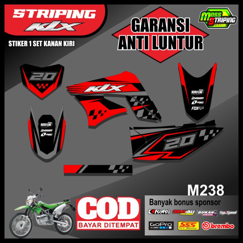 Jual Sticker Stiker Motor Striping Klx 150 OLD ( KLX S KLX L) All Tipe ...
