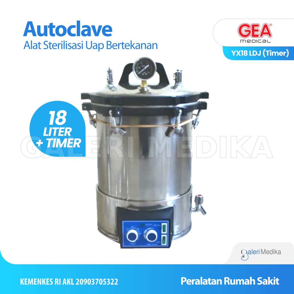 Jual GEA YX-18 LDJ Autoclave 18 Liter Plus Timer - Alat Sterilisasi Basah | Shopee Indonesia