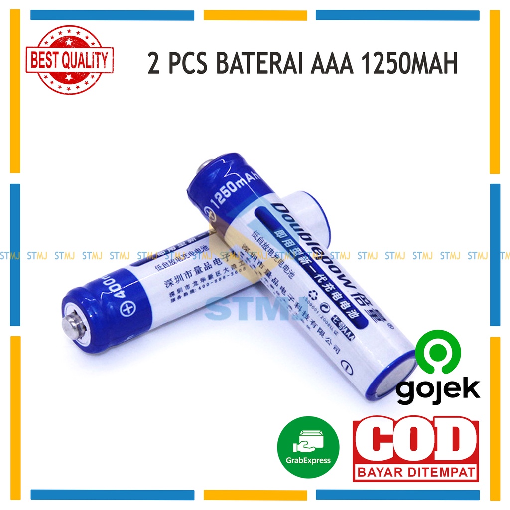 Jual DOUBLEPOW Baterai Cas Flash Kamera AAA Rechargeable 1250mAh 2 PCS ...