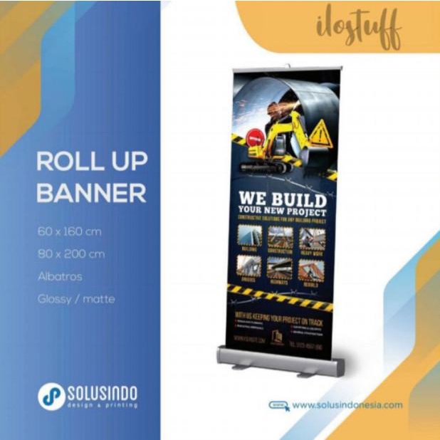 Jual Cetak Media Roll Up Banner Albatros+Laminasi Halus Tidak Mudah ...