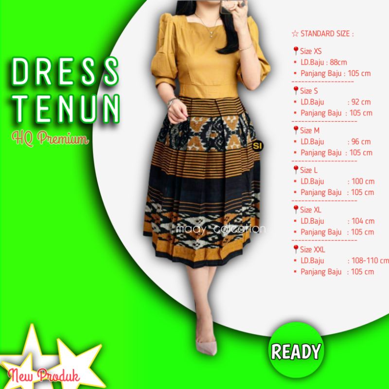 Jual Baju Dress Tenun Wanita Jepara Motif Toraja Warna Kuning | Shopee ...