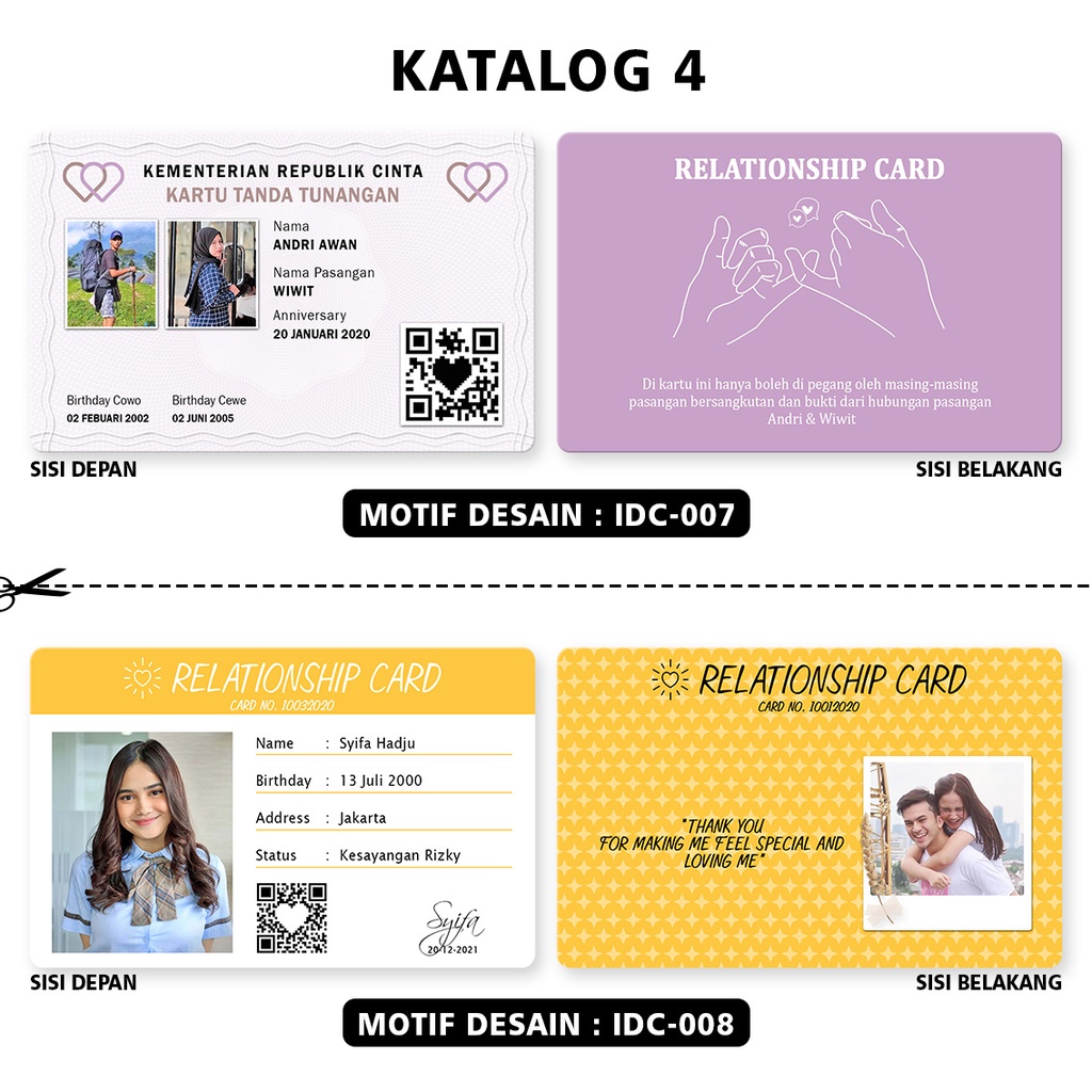 Jual [1pcs] Kartu Tanda Pacaran Custom | Kartu Tanda Komitmen | Kartu ...