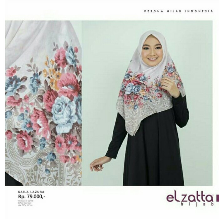 Jual Jilbab Segiempat Elzatta Kaila Lazura | Shopee Indonesia