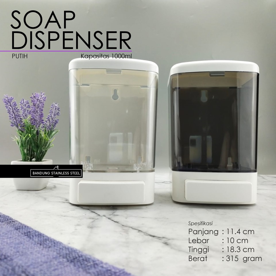 Jual Soap Dispenser Besar 1000ml Wadah Tempat Sabun Cair Shampo Plastik ...