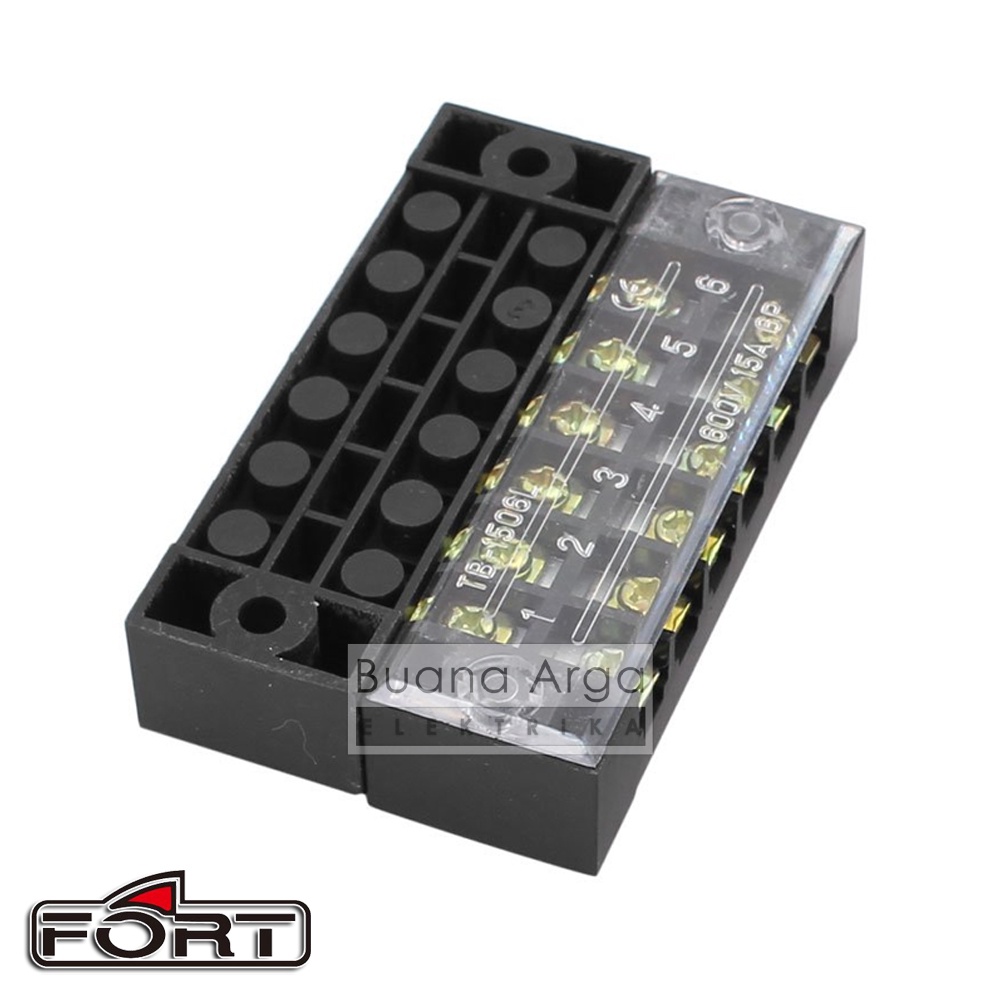 Jual FORT Terminal Block TB 15A TB-1506 / TC1506 6 Pole | Shopee Indonesia