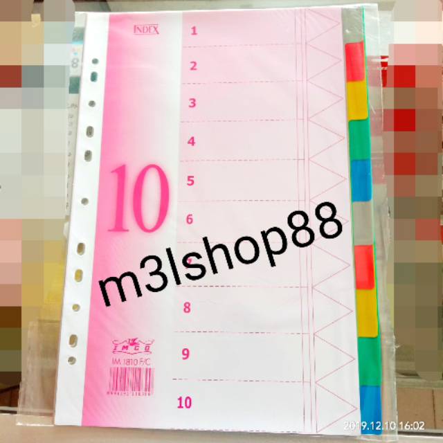 Jual Pembatas order / divider folio index 10 tabs | Shopee Indonesia