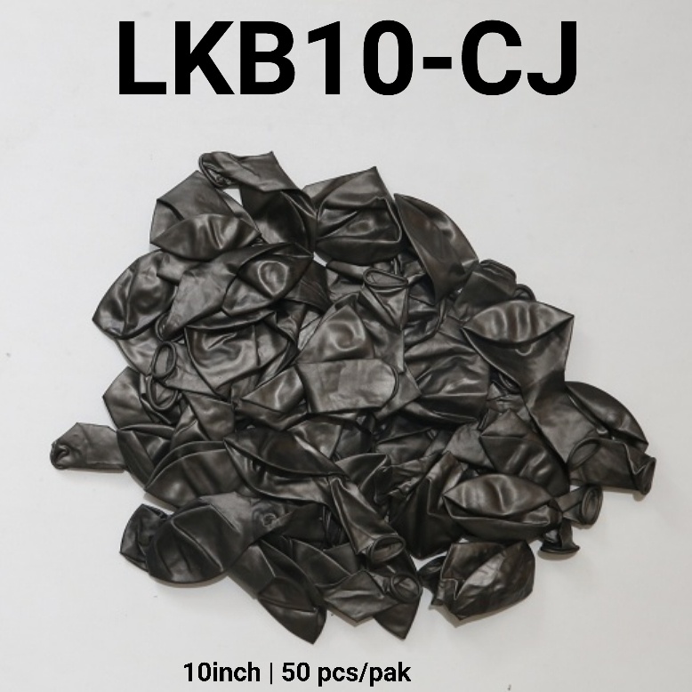 Jual LKB10-CJ Balon latex 10 inch isi 50 chrome tebal mengkilap hitam ...