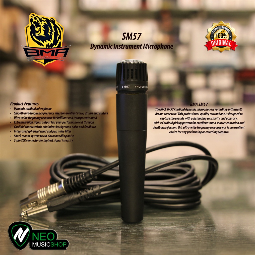 Jual BMA SM57 Dynamic cardioid Instrument Microphone | Shopee Indonesia