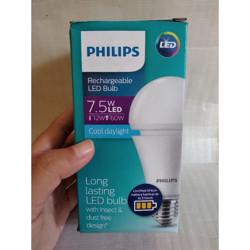 Jual Lampu Emergency Philips Rechargeable LED Bulb 7.5 Watt 9 Watt ...