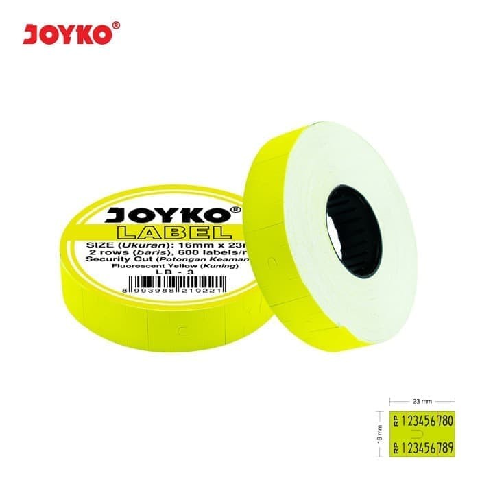 Jual JOYKO LABEL HARGA 2 BARIS LB-3 / KUNING STABILO | Shopee Indonesia