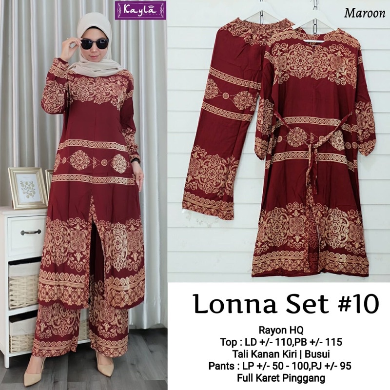 Jual LONNA SET • FLOREN SET / NAILA SETELAN JUMBO LONG TUNIK MOTIF ...