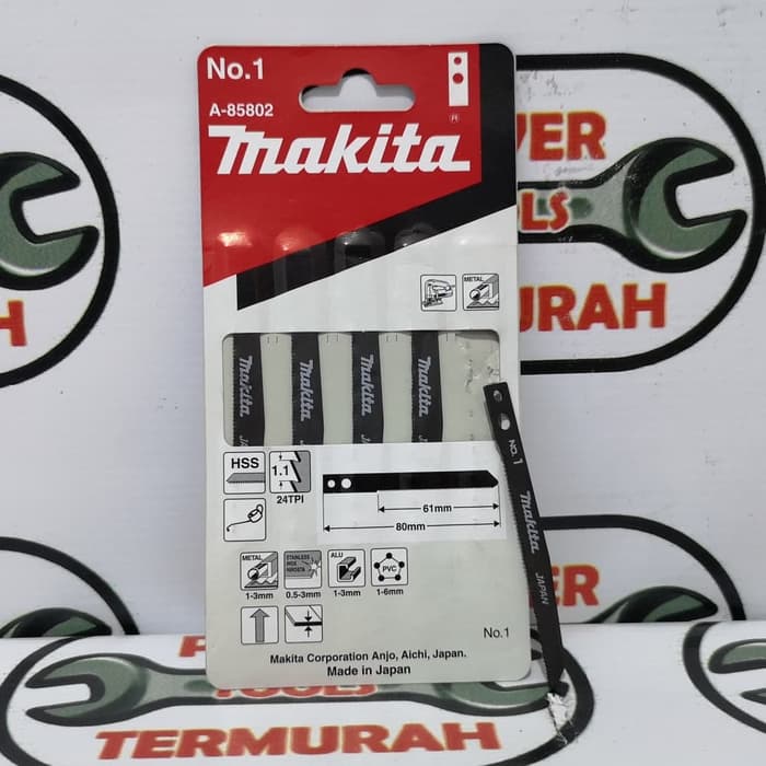Jual Mata Jig Saw MAKITA No.1 Pisau Gergaji Triplek Metal Jigsaw Blade ...