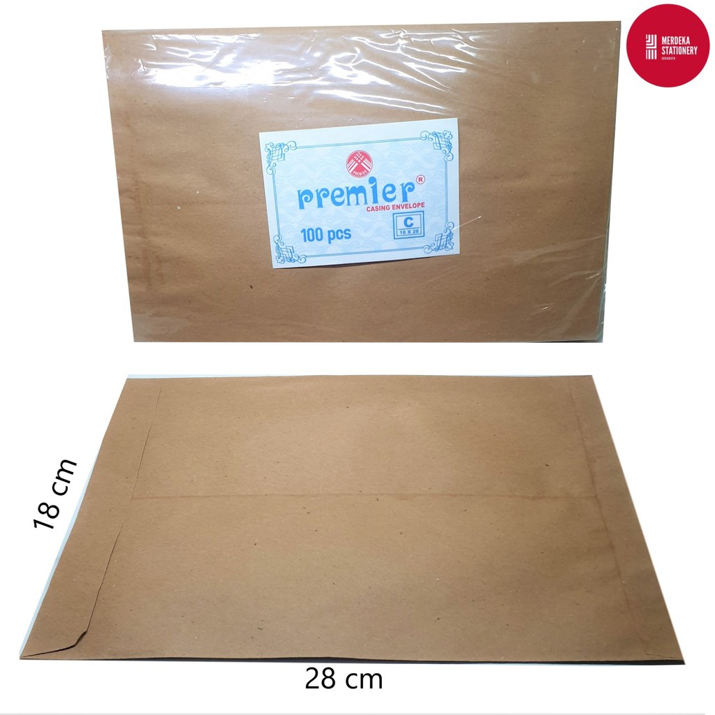 Jual Amplop/Envelope/Surat Coklat Premier Casing C 18×28cm 100 Lembar ...