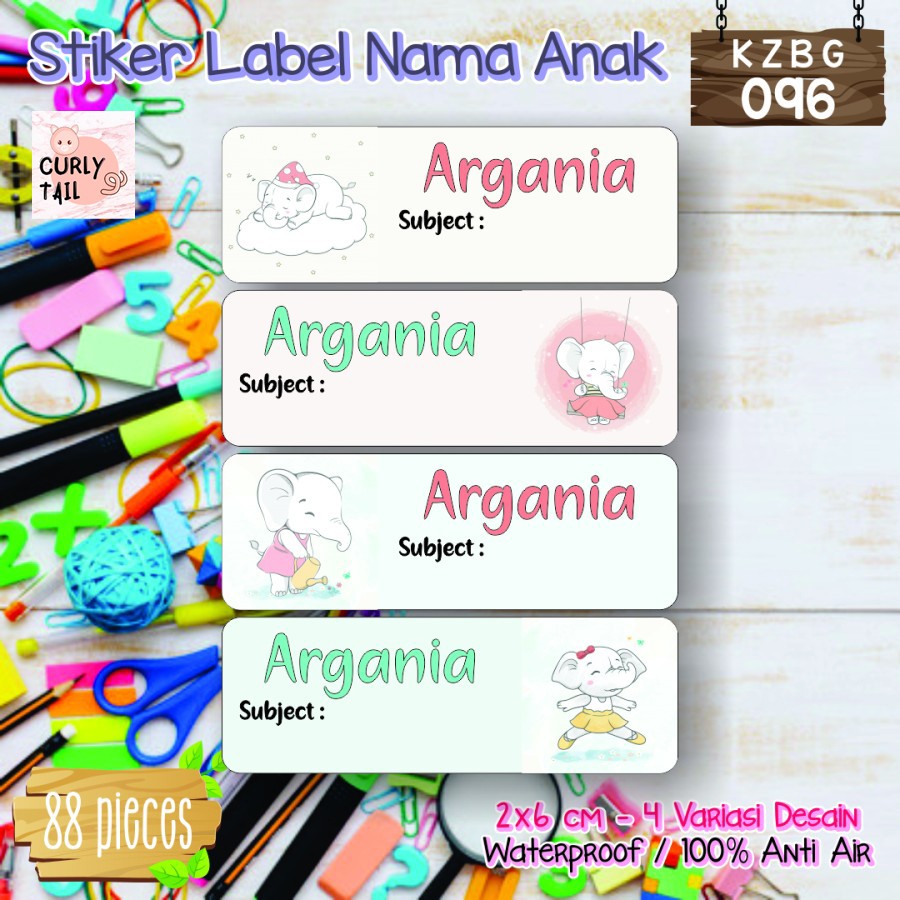 Jual Sticker Nama Anak lucu (Sticker binatang, Sticker Unicorn ...