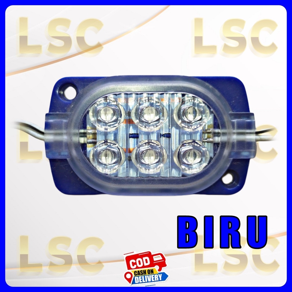 Jual Lampu led Ultrasonik 6 mata 2X3 kotak 24v variasi bus truk | Shopee Indonesia