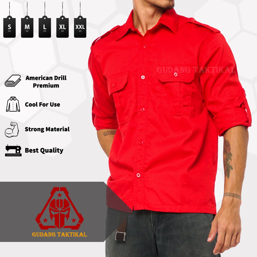 Jual KEMEJA PDL LENGAN PANJANG - Seragam Kerja Kantor Kemeja Lapangan ...