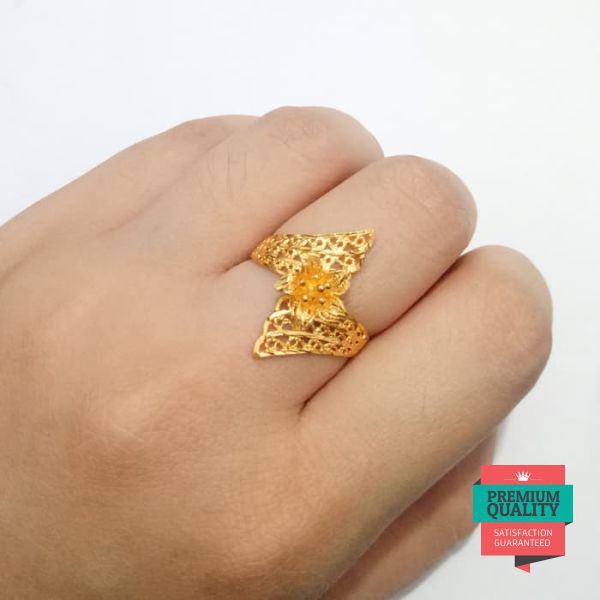 Jual Promo Promo cincin emas asli kadar 700 model kendari bunga 2 warna ...