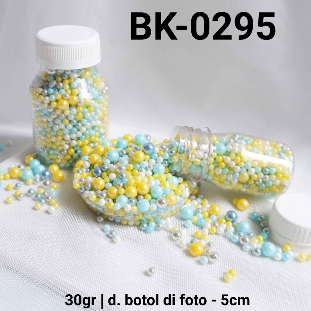 Jual BK-0295 Sprinkles sprinkle springkel 30gr mutiara mix kuning biru ...