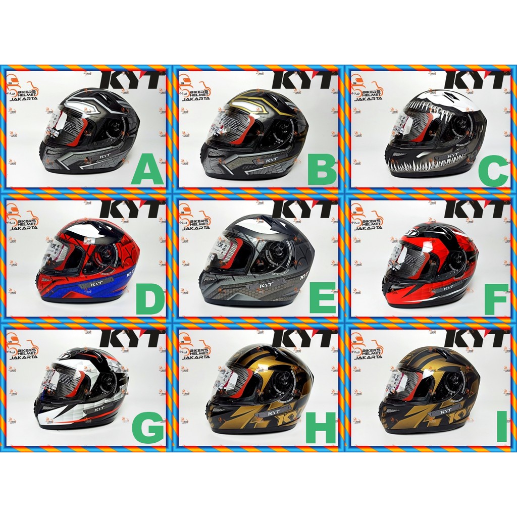 Jual KYT K2 RIDER MOTIF HELM FULL FACE DOUBLE VISOR BIKERS HELMET ...