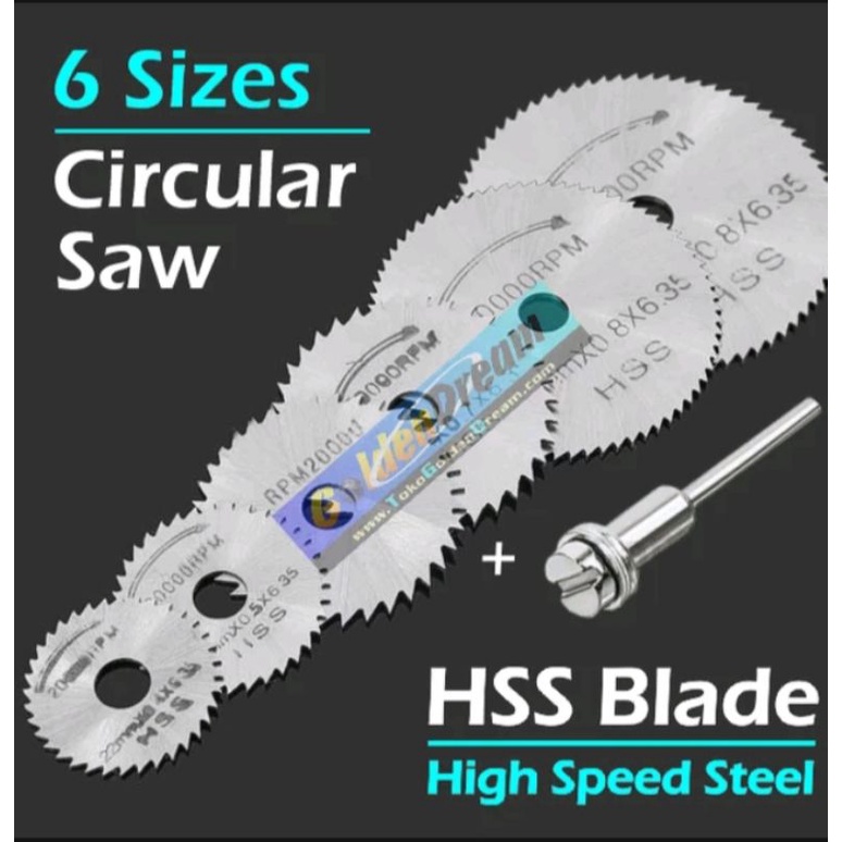 Jual Mata Pisau Mini Grinder Set 6pcs Mata Bor Potong Gergaji Mini ...