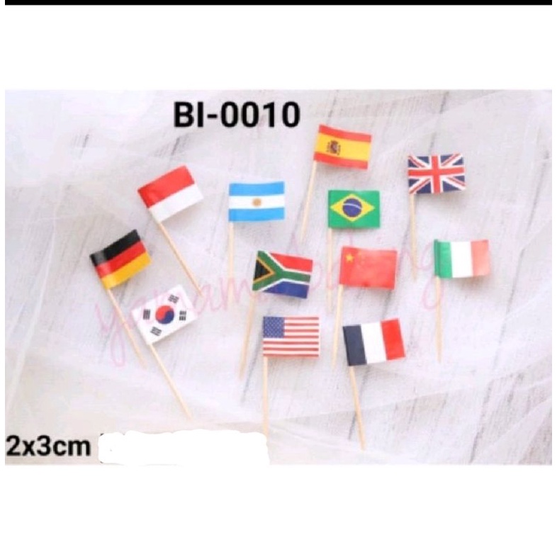 Jual Topper Tusukan bendera negara isi 12 | Shopee Indonesia