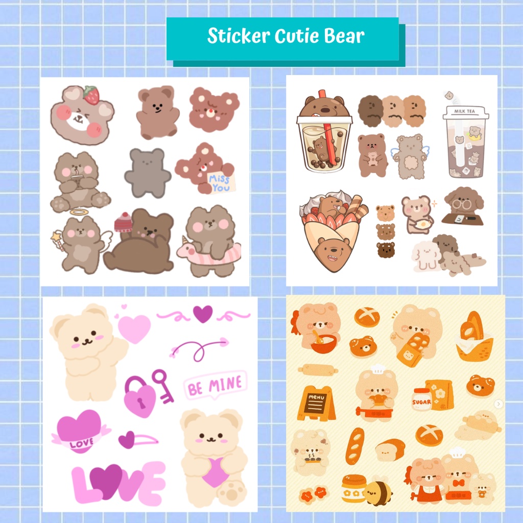 Jual Stiker Korea Lucu Coklat /Stiker Cute Beruang Coklat/ Sticker Cute ...