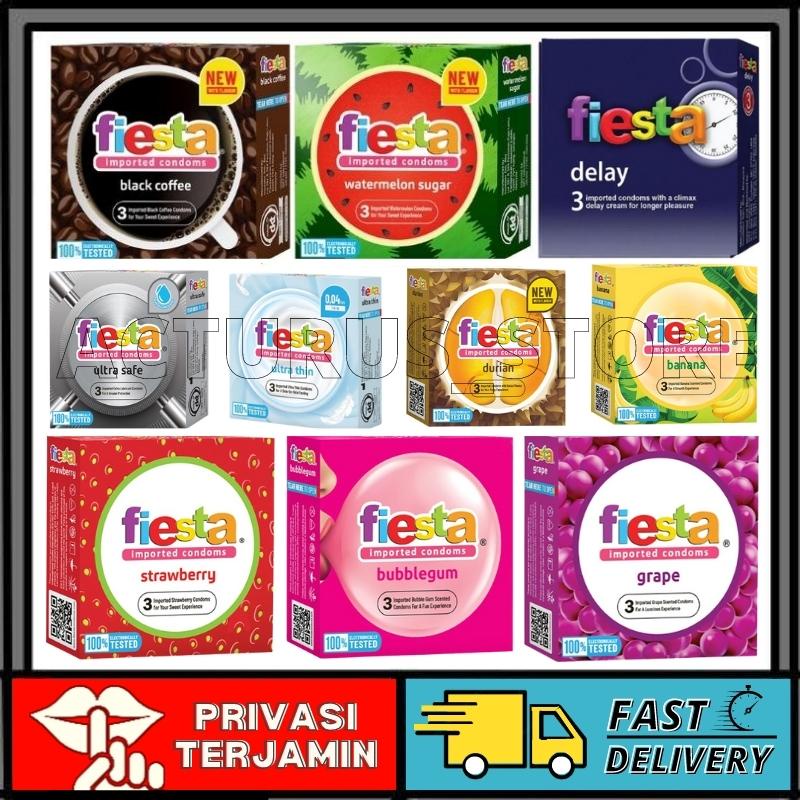 Jual Kondom Fiesta isi 3 Pcs Kondom Tahan Lama All Varian / Kondom ...