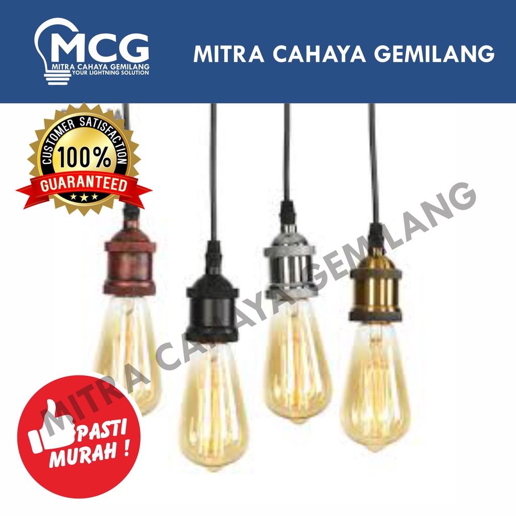 Jual FITTING LAMPU GANTUNG BESI RETRO EDISON CLASSIC VINTAGE FITTING ...