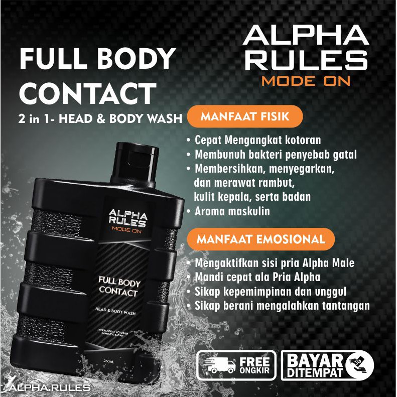 Jual Alpha Rules Full Body Contact Head & Body Wash Sabun Mandi Shampo ...