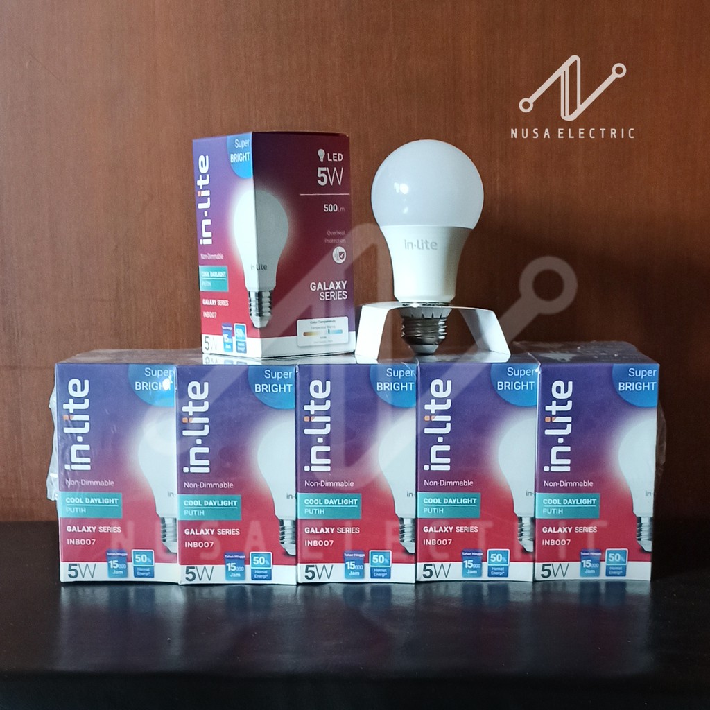 Jual LAMPU LED INLITE 5W WATT PUTIH / COOL DAYLIGHT & KUNING / WARM ...