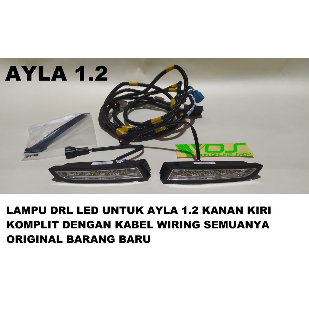 Jual DRL LED DAIHATSU AYLA 1.2 ORIGINAL SEPASANG KOMPLIT DENGAN KABEL WIRING ORI SIAP PASANG ...