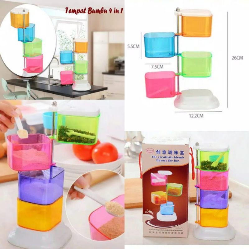 Jual Tempat simpan bumbu 4 in 1 | Shopee Indonesia