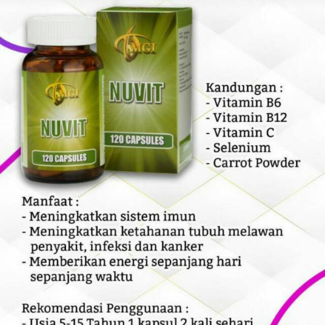 Jual NUVIT MCI Meningkatkat Sistem IMun Tubuh Original Berlogo | Shopee ...