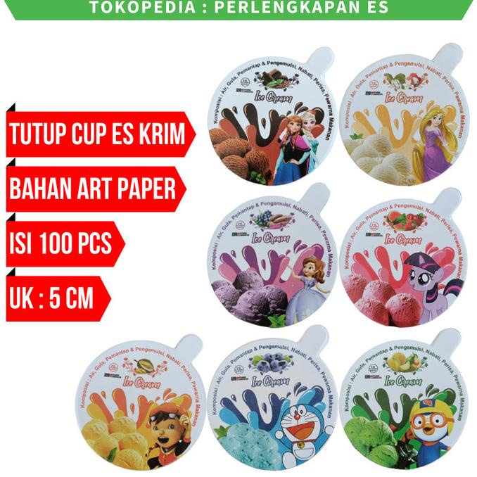 Jual Premium Product!!! Tutup Kertas Cup Es Krim Potong - Tutup Cup 50 ...
