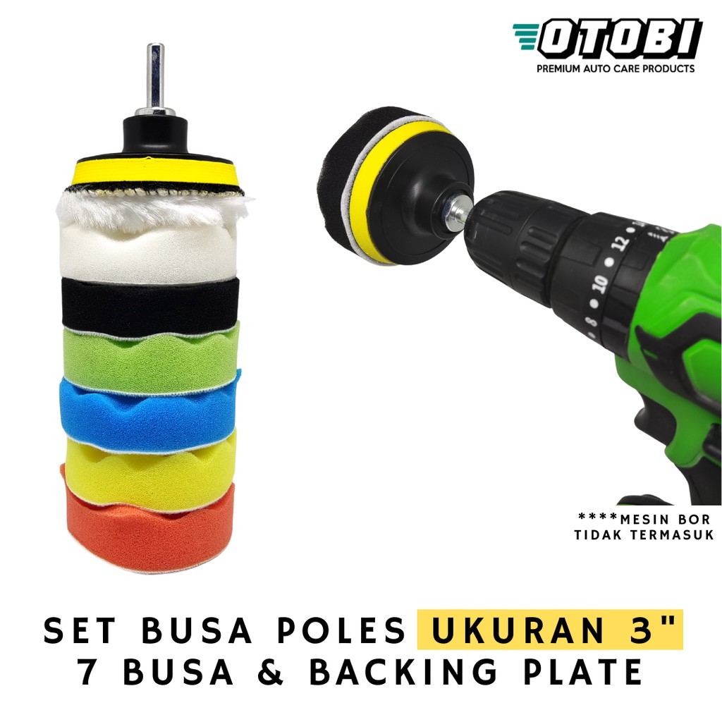 Jual Sponge Polishing 3" inch 8pcs / Busa Poles Mobil Bor Motor Set Pad ...