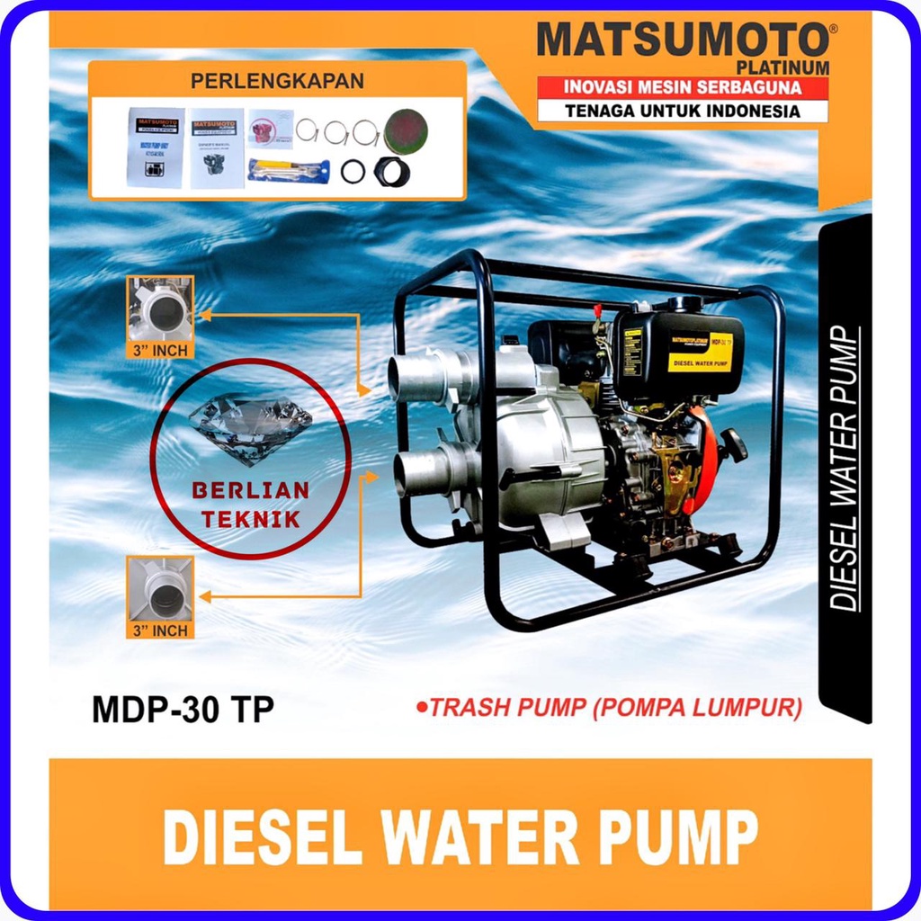 Jual Mesin Pompa Lumpur Solar Diesel Trash Pump Matsumoto MDP 30 TP / 3 ...