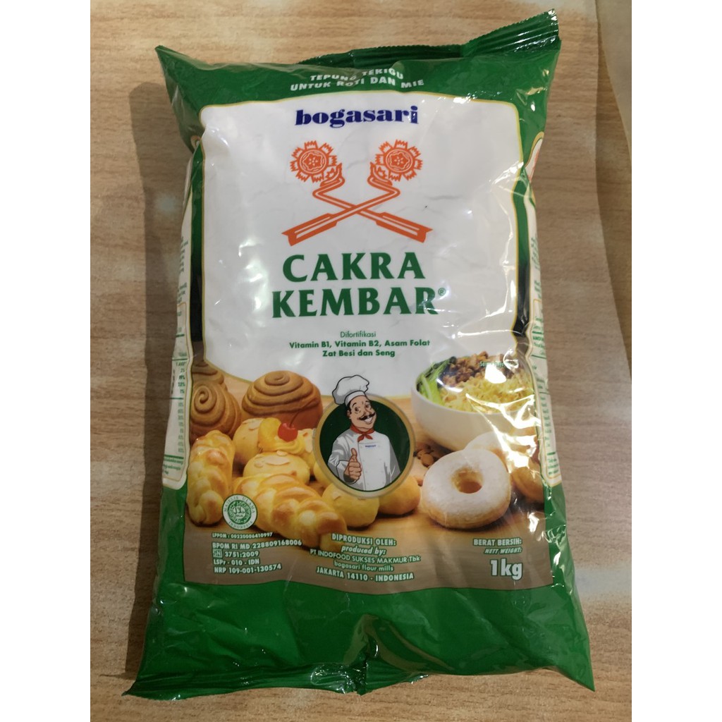 Jual Bogasari Cakra kembar Premium 1 kg / tepung Terigu flour protein ...