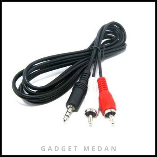 Jual Kabel Audio RCA 1x2 Jack 3.5mm - AUX 1 ke 2 Warna Hitam Original | Shopee Indonesia