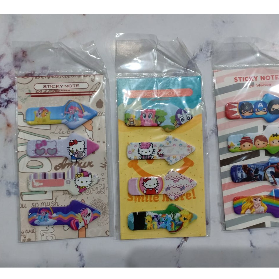 Jual Sticky Notes Karakter - Post It Notes - Pembatas Buku | Shopee ...