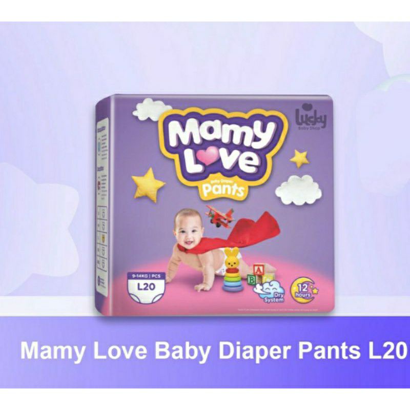 Jual MAMY LOVE Baby diapers pants S20,M20,L20,XL20,XXL28 | MAMY LOVE ...